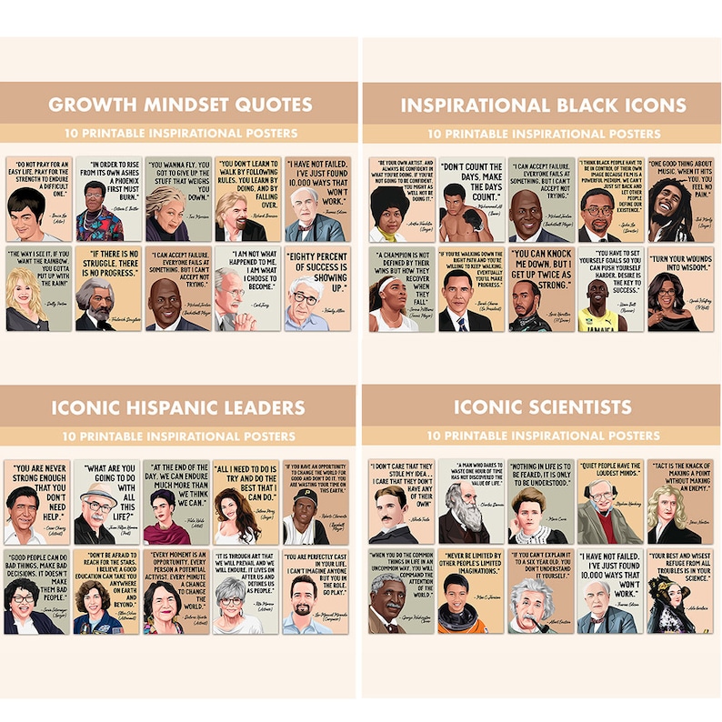 Giant Classroom Poster Bundle Printable Posters || Inspiration People ...