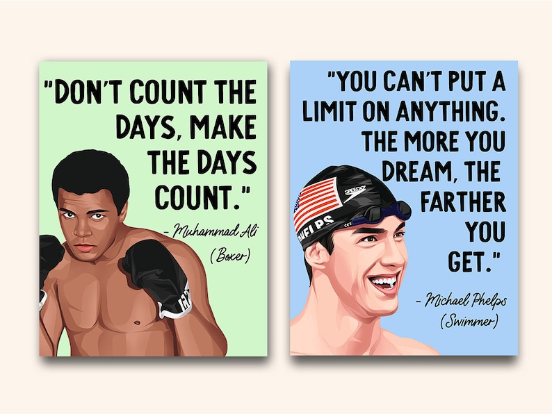 Inspirational Athletes Printable Posters 10 Inspiration - Etsy