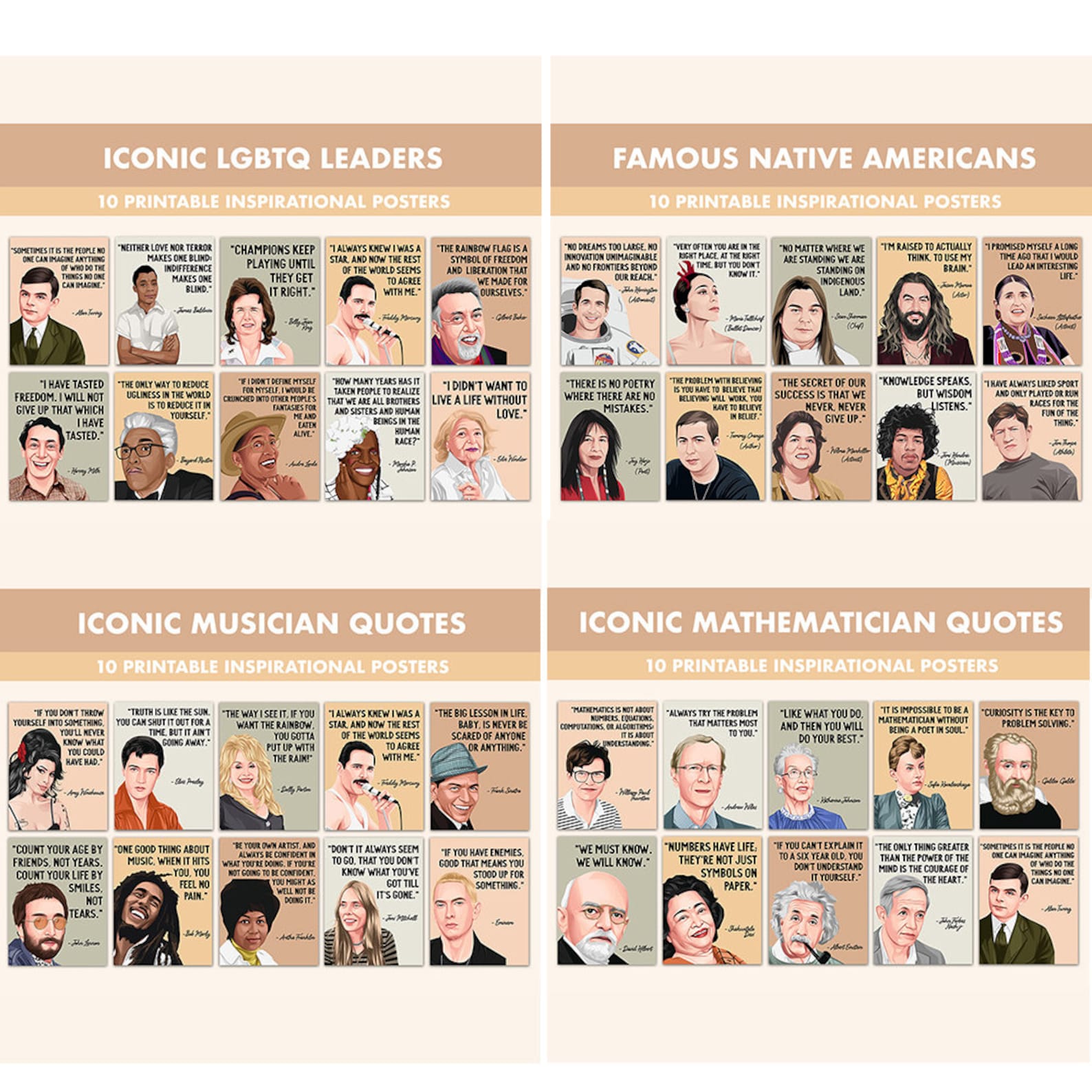 Giant Classroom Poster Bundle Printable Posters || Inspiration People ...