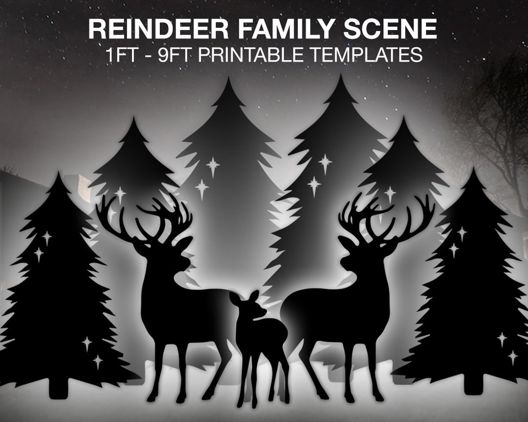Reindeer Christmas Template Printable Trace and Cut Christmas Tree ...