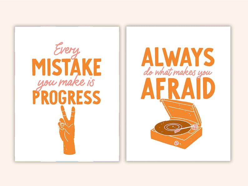 Retro Groovy Growth Mindset Posters 8 Inspiration Quote - Etsy