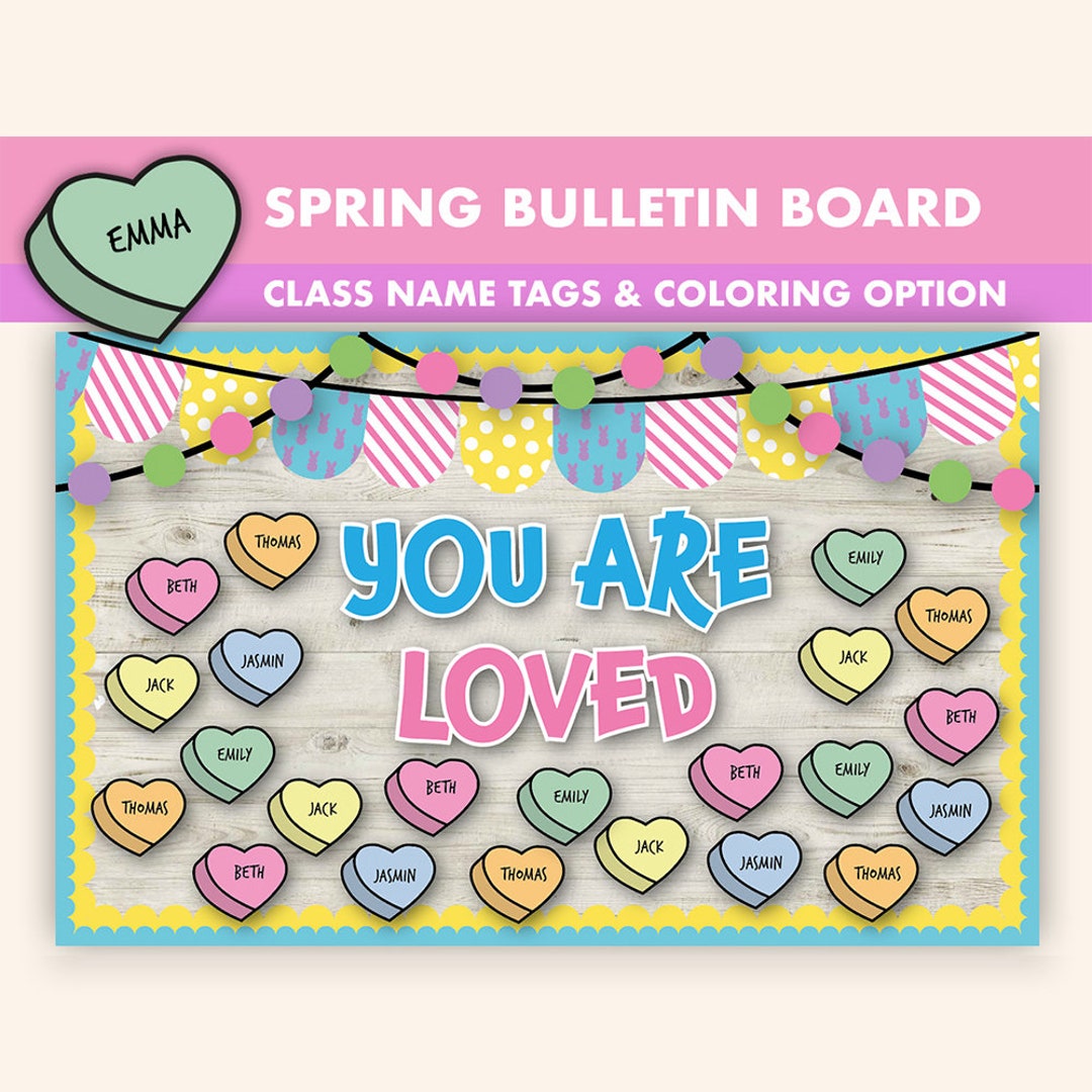 Hearts Bulletin Board Kit || Spring Bulletin Boards Digital ...