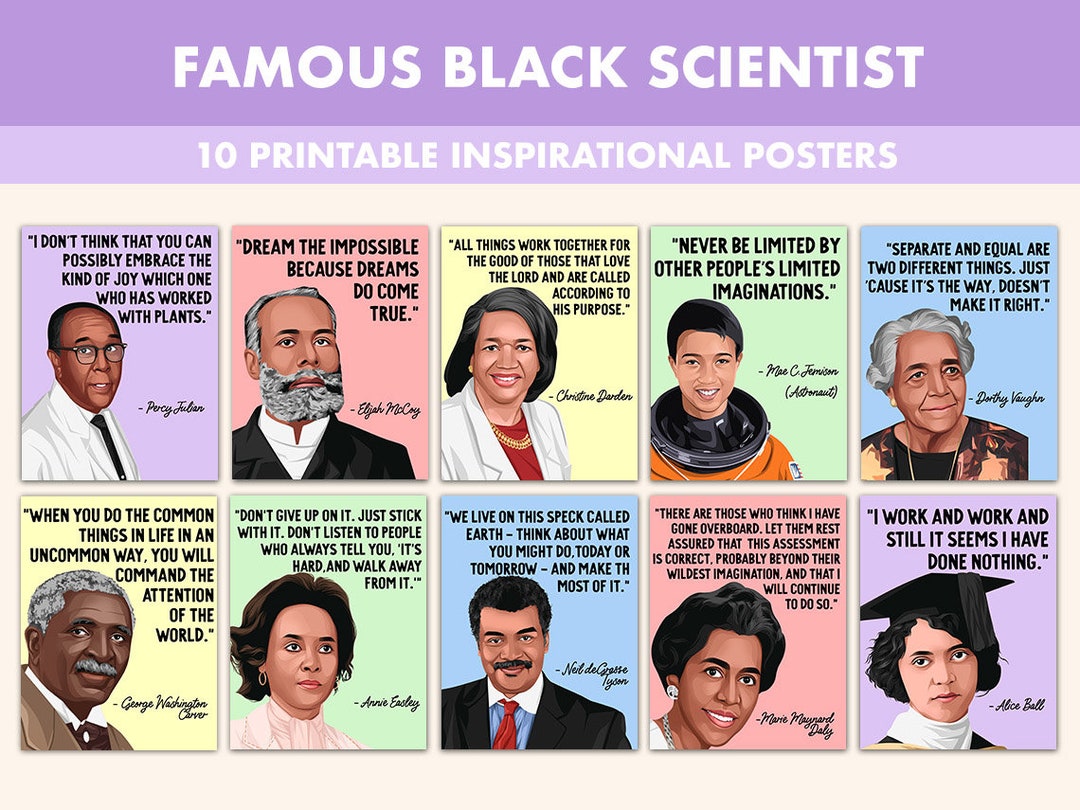 Black Scientist Printable Posters 10 Inspiration Black Science Quote ...