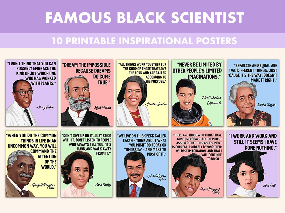 Black Scientist Printable Posters 10 Inspiration Black - Etsy