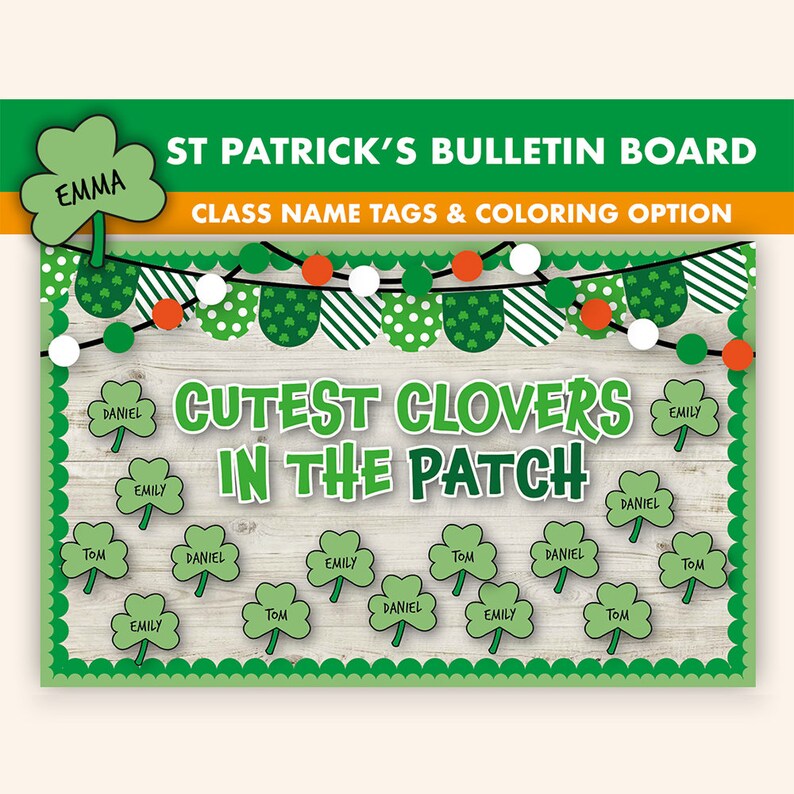 Clover Bulletin Board Kit || St Patricks Day Bulletin Boards Digital ...