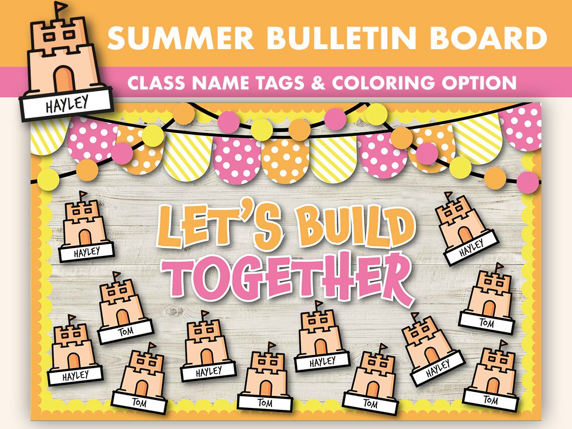Sandcastle Bulletin Board Kit Summer Bulletin Boards - Etsy