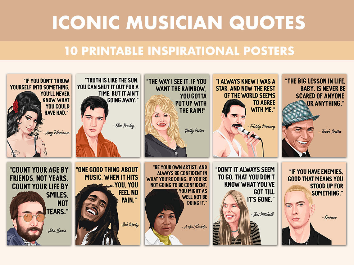 Famous Singers Printable Posters 10 Inspiration Singers - Etsy