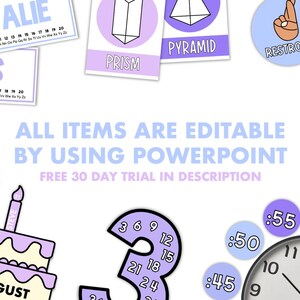 Shades of Purple Classroom Decor Bundle || Editable Classroom Printable ...