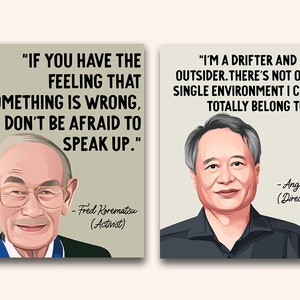 Asian American Leaders Printable Prints || 10 Inspiration Quote Posters ...