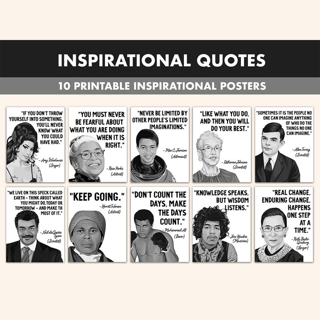 Inspirational Quotes Printable Posters || 10 Inspiration Quote Posters ...
