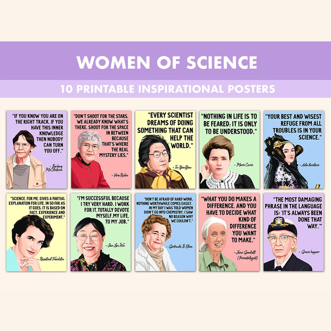 Famous Women Scientists Printable Posters || 10 Inspiration Women in ...