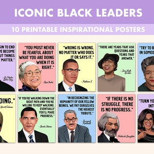 Famous Black Leaders Printable Posters 10 Inspiration Black - Etsy