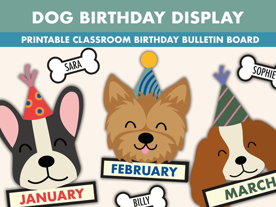 Dog Birthday Bulletin Board Kit Dog Birthday Display - Etsy