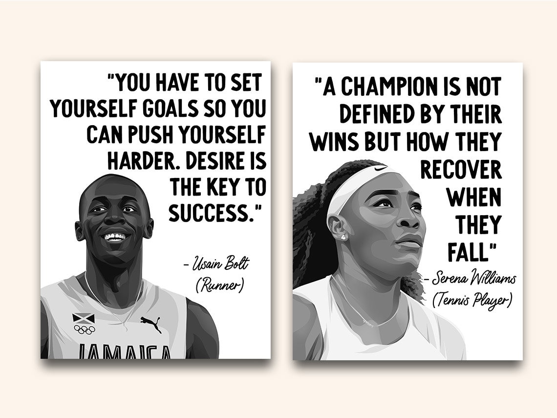 Inspirational Athletes Printable Posters 10 Inspiration - Etsy