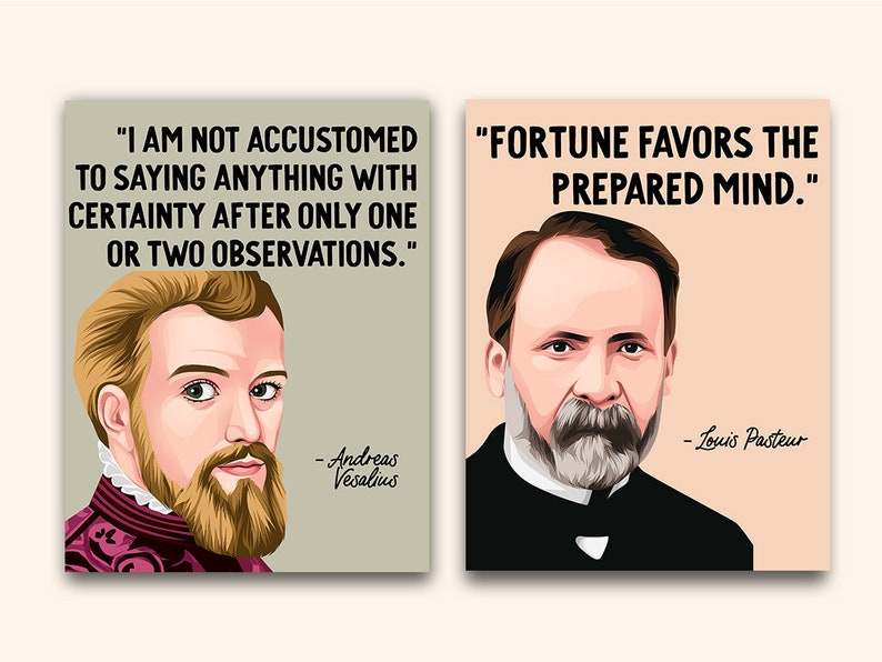 Famous Biologists Printable Posters 10 Inspiration Biology - Etsy