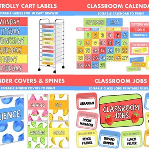 Fruit Classroom Decor Bundle || Editable Classroom Printable Display ...