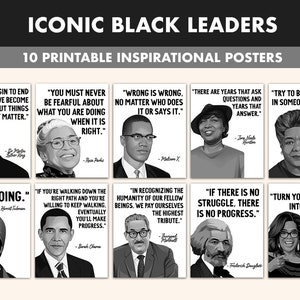Famous Black Leaders Printable Posters 10 Inspiration Black - Etsy