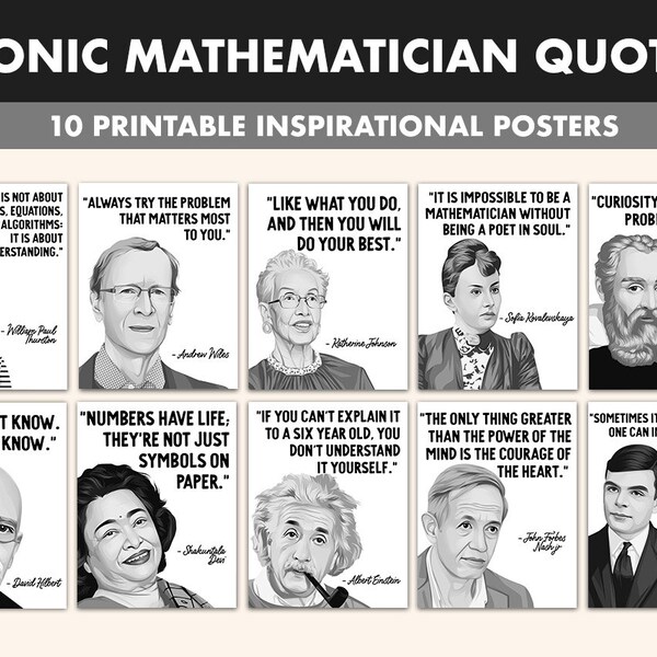 Famous Mathematician Posters - Etsy