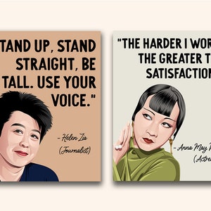 Asian American Leaders Printable Prints || 10 Inspiration Quote Posters ...