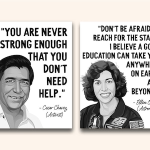 Hispanic Leaders Quotes Printable Posters || 10 Hispanic Heritage Month ...