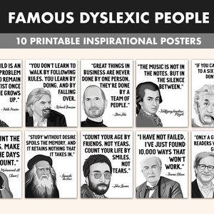 Famous Dyslexic People Printable Posters 10 Inspiration Dyslexia Quote ...