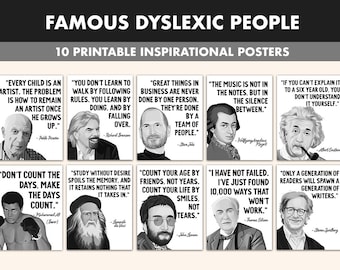 Famous Dyslexic People Printable Posters 10 Inspiration - Etsy UK