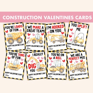 Construction Valentines Day Cards || 8 Construction Valentines Day ...