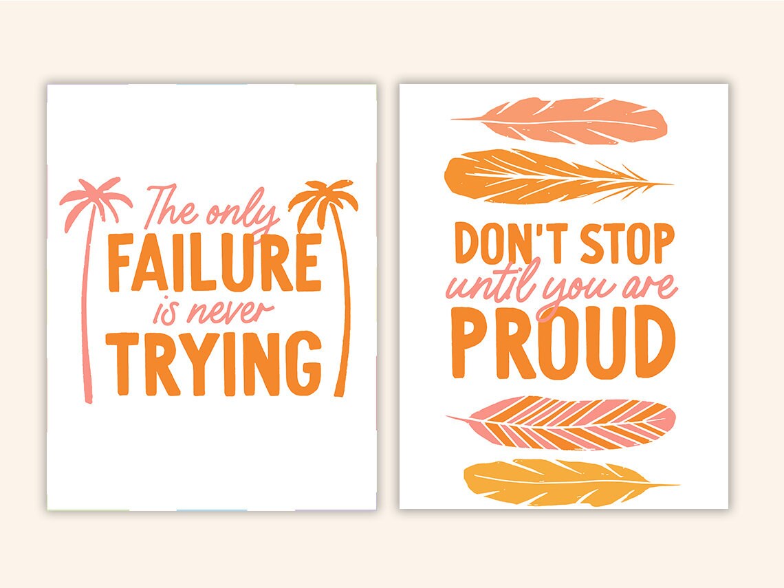 Retro Groovy Growth Mindset Posters 8 Inspiration Quote - Etsy