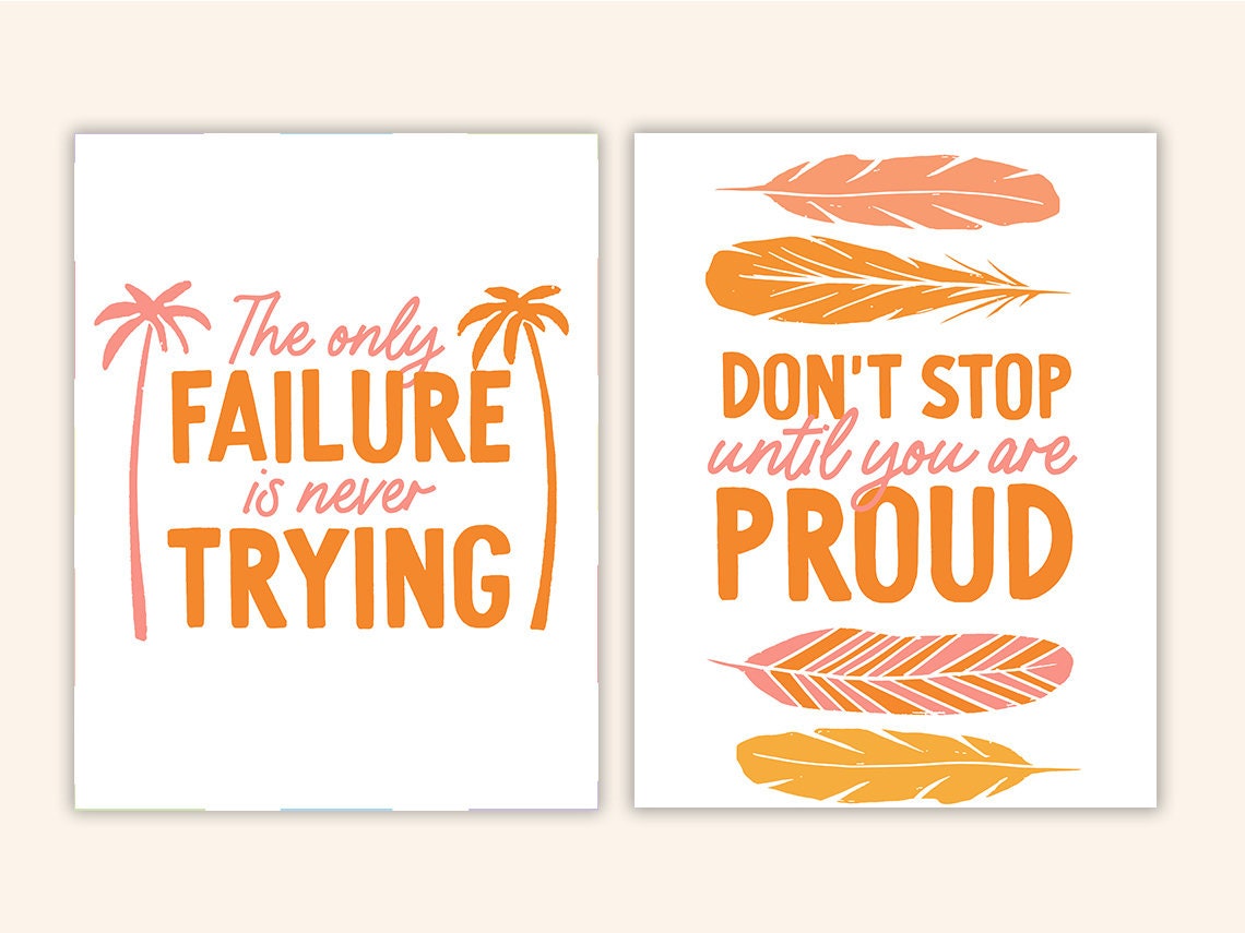 Retro Groovy Growth Mindset Posters || 8 Inspiration Quote Posters for ...