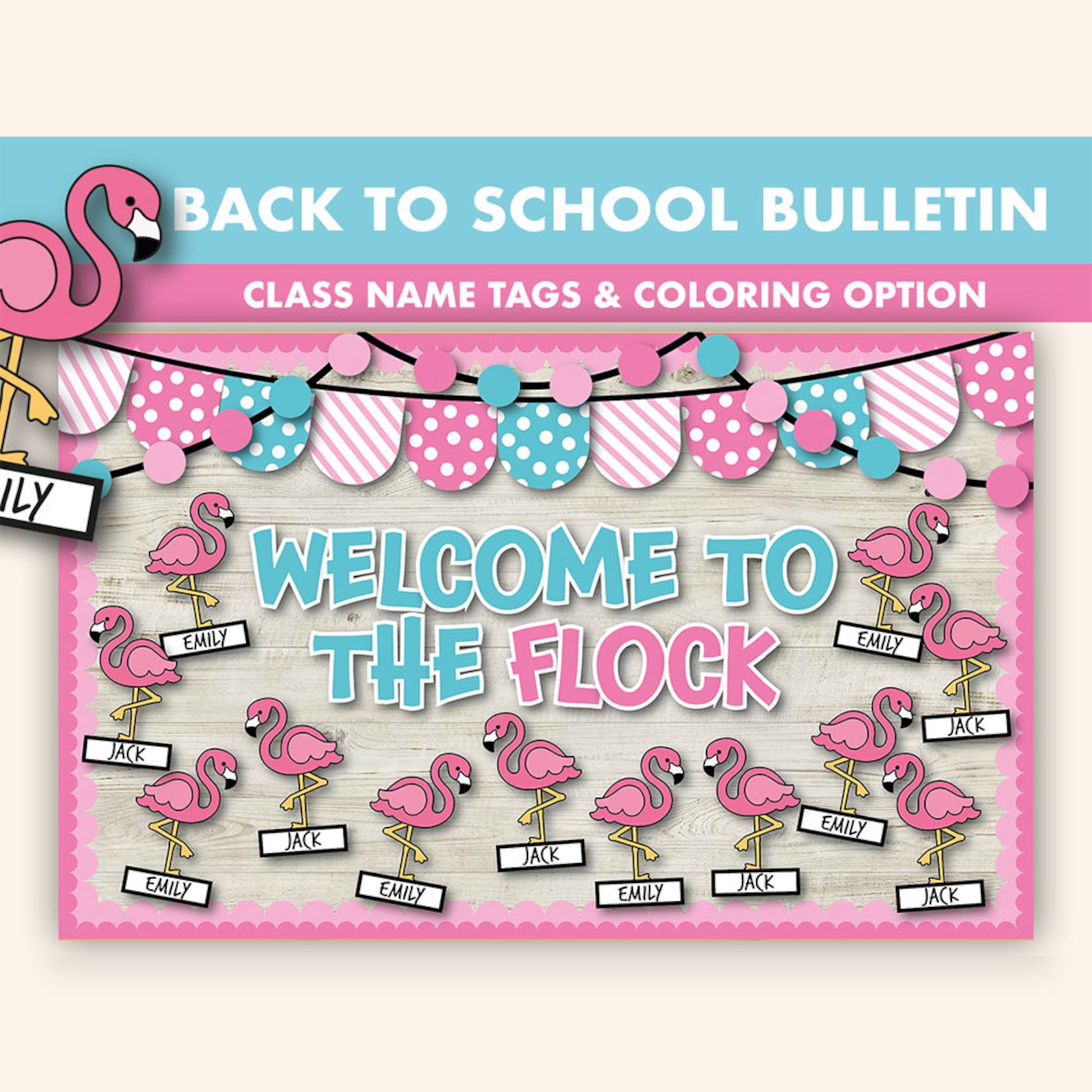 Back to School Bulletin Board Kit || Flamingo Bulletin Boards ...