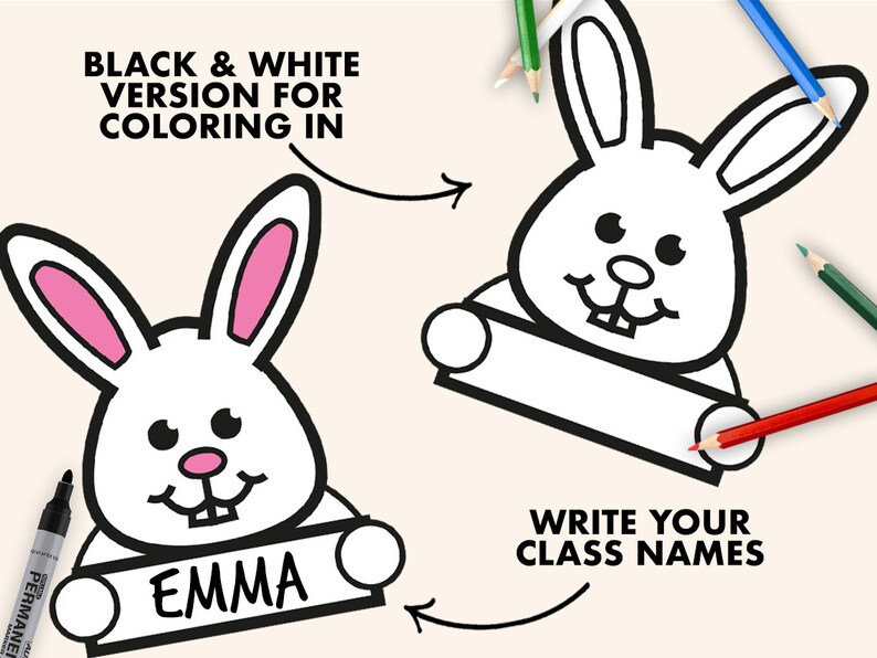 Bunny Bulletin Board Kit Spring Bulletin Boards Digital - Etsy