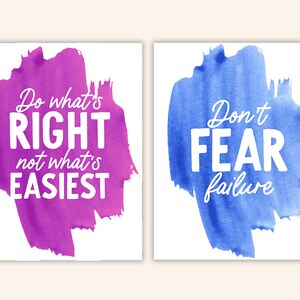 Watercolor Growth Mindset Posters || 8 Inspiration Quote Posters for ...
