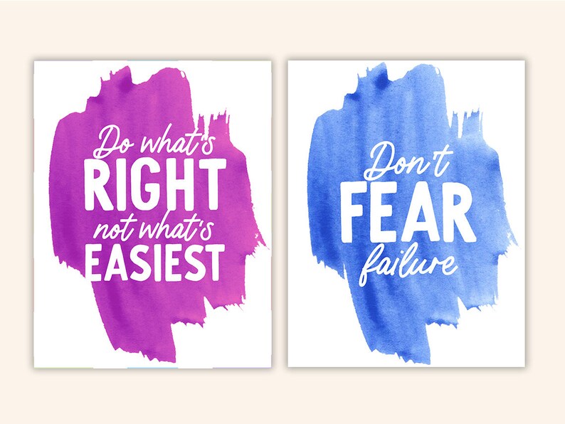 Watercolor Growth Mindset Posters 8 Inspiration Quote - Etsy