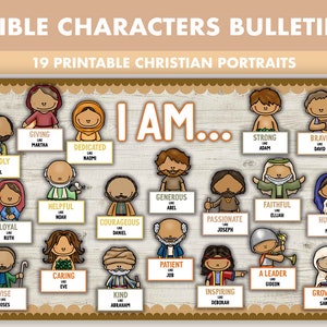 Boho Bible Characters Bulletin Board 19 Printable Christian - Etsy