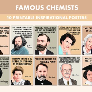 Famous Chemists Printable Posters 10 Inspiration Chemistry Quote ...