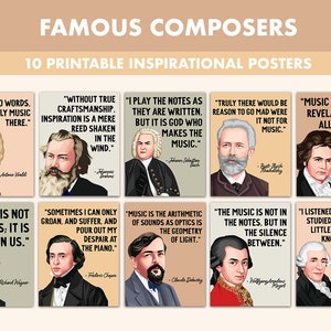 Famous Composers Printable Posters 10 Inspiration Composer Quote Prints ...