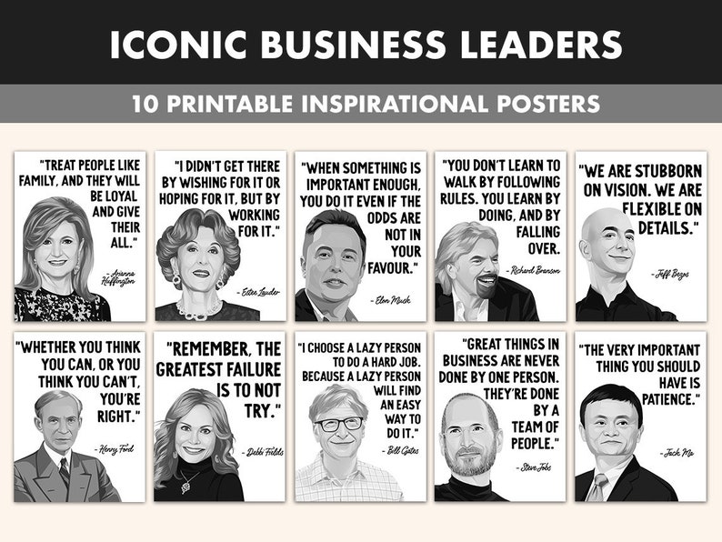 Famous Business People Printable Posters 10 Inspiration - Etsy UK
