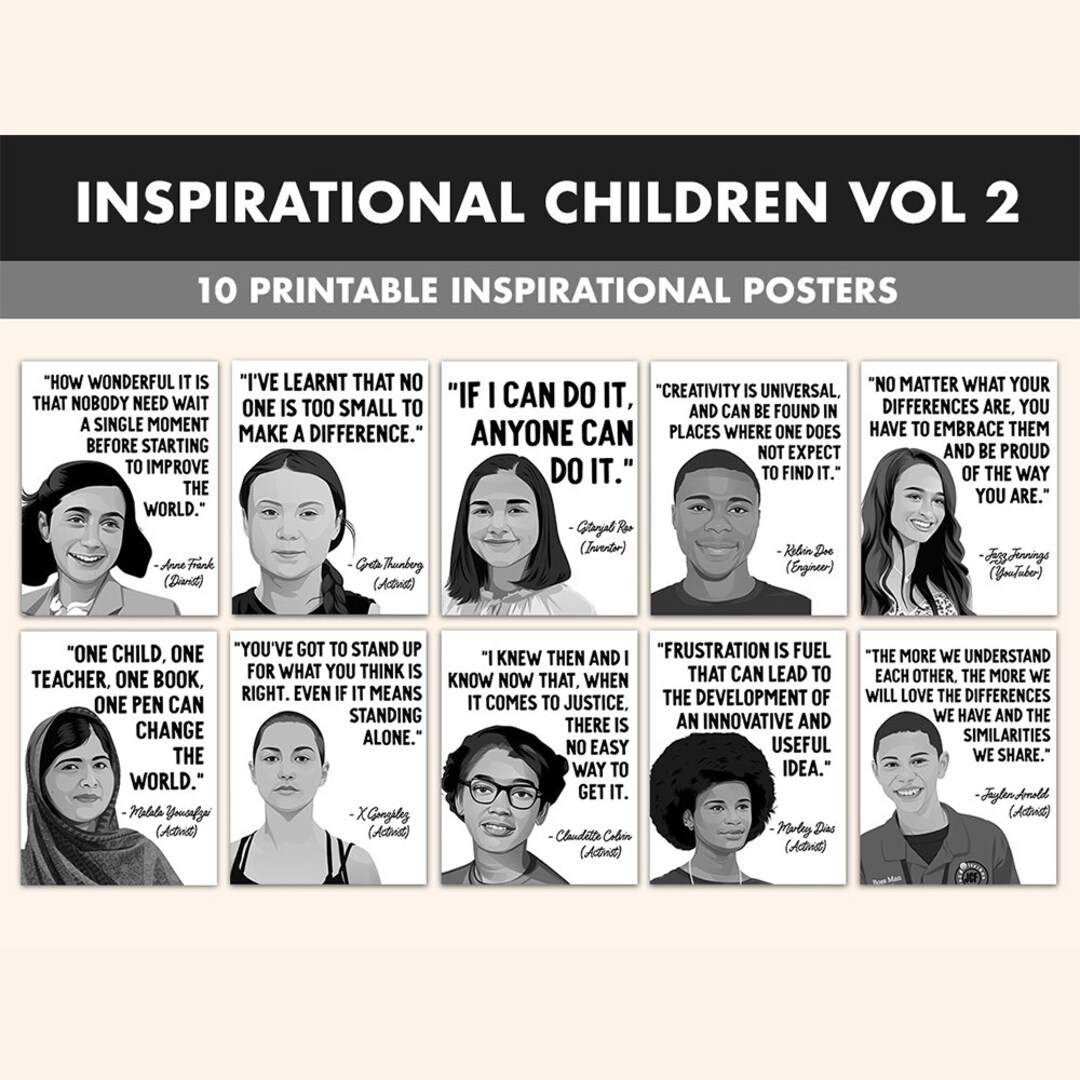 Inspirational Children Vol.2 Quotes Printable Posters || 10 Inspiration ...