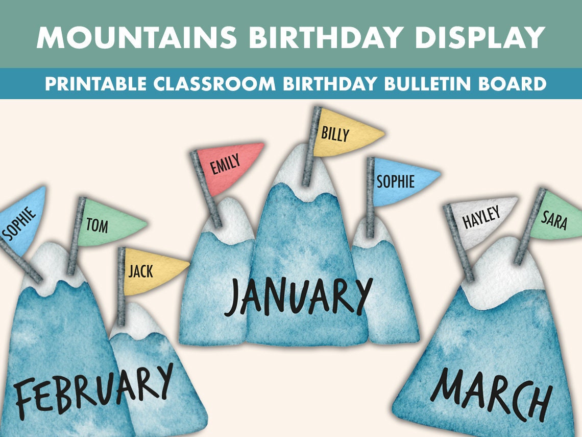 Mountain Birthday Bulletin Board Kit Birthday Display - Etsy