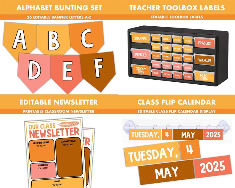 Retro Vibes Classroom Decor Bundle || Editable Classroom Printable ...