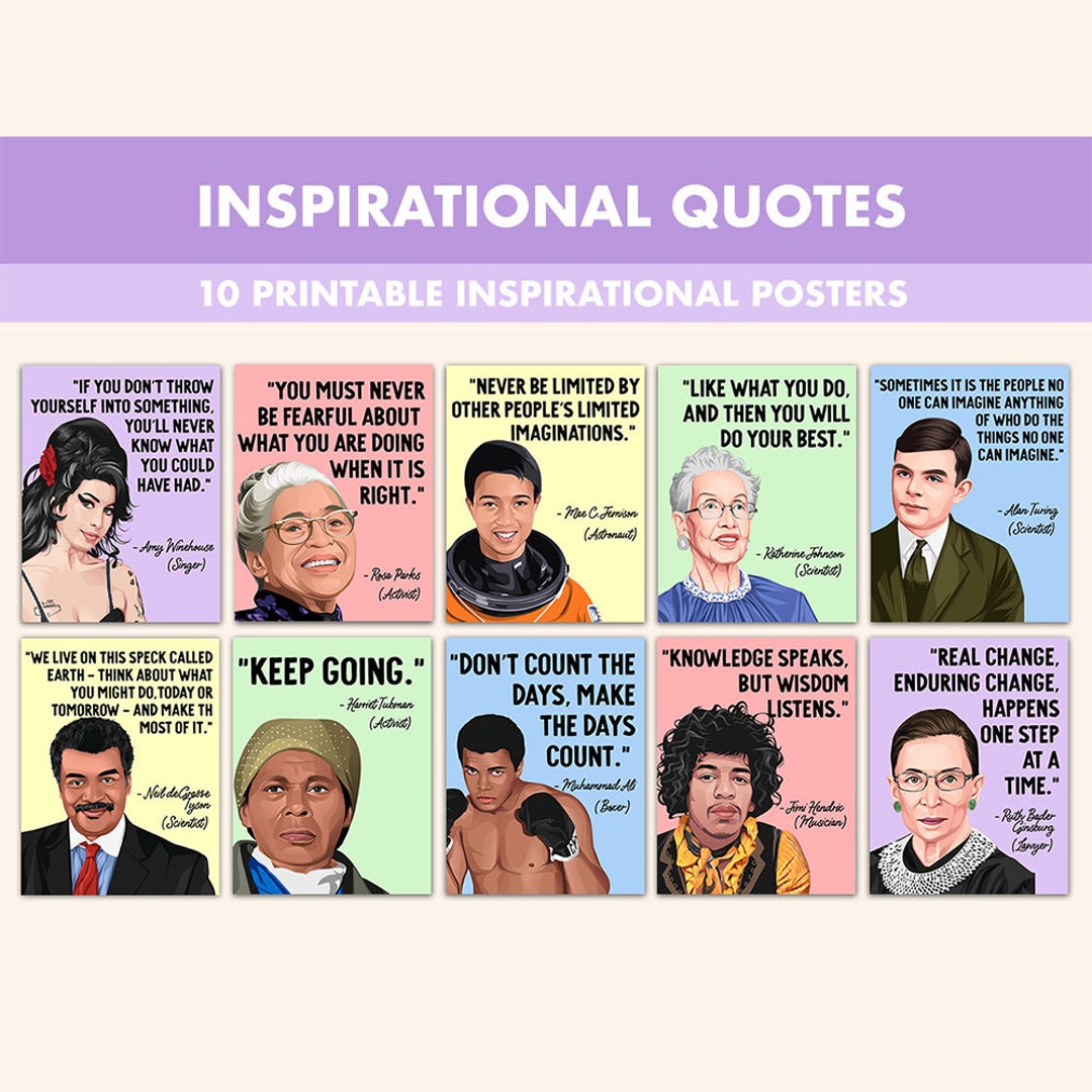 Inspirational Quotes Printable Posters || 10 Inspiration Quote Posters ...