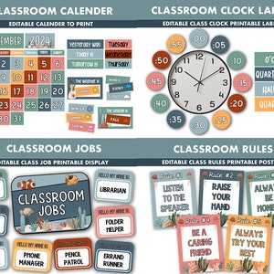 Ocean Classroom Decor Bundle || Editable Classroom Printable Display ...