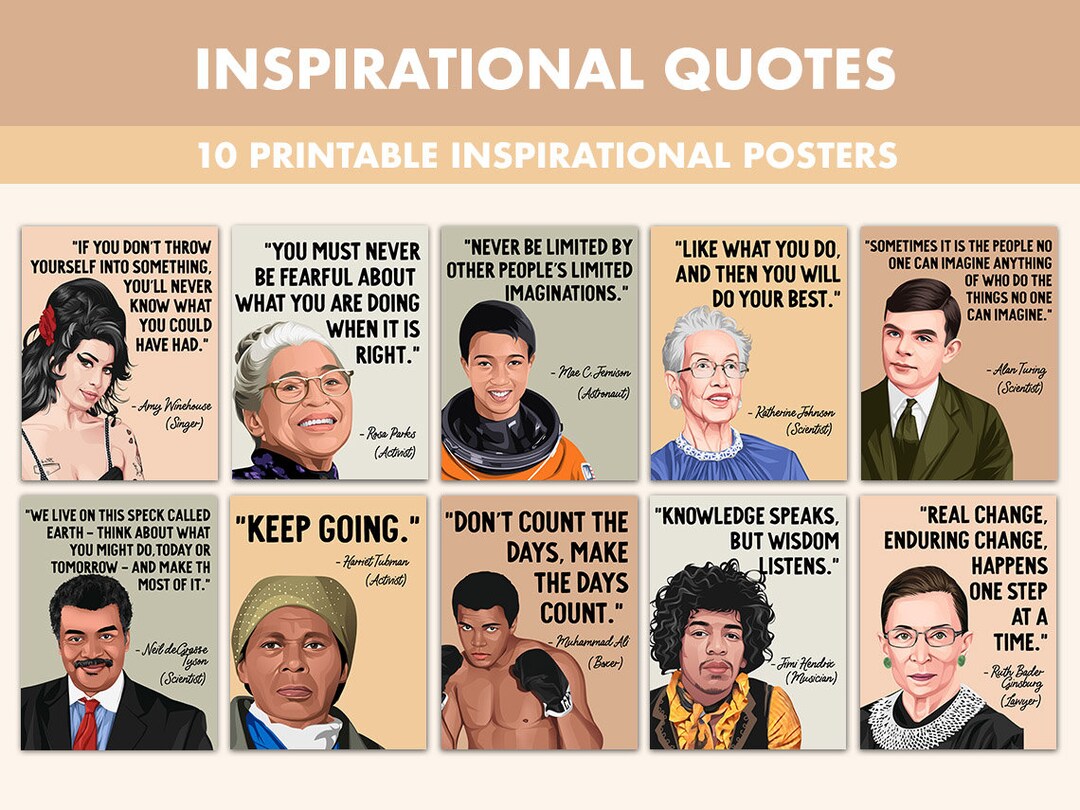 Inspirational Quotes Printable Posters 10 Inspiration Quote Posters for ...