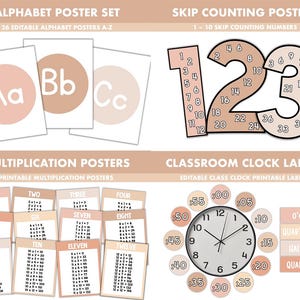 Calm Neutral Classroom Decor Bundle || Editable Classroom Printable ...