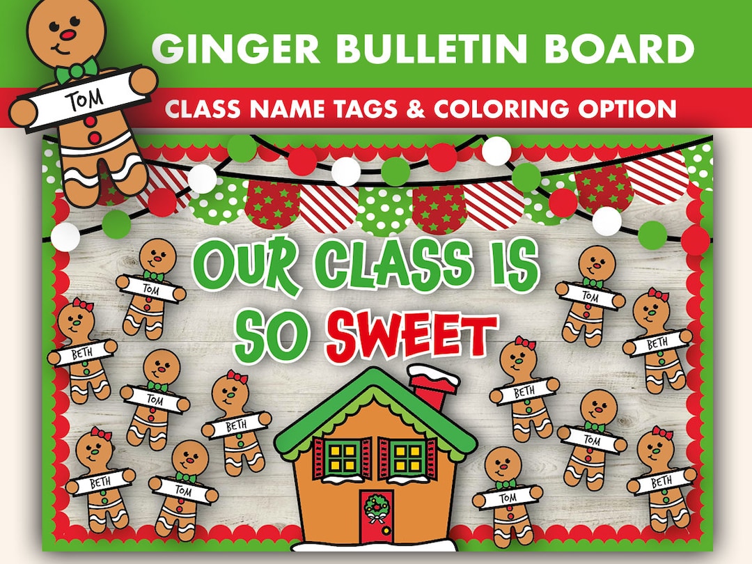 Gingerbread Bulletin Board Kit Christmas Bulletin Boards Digital ...