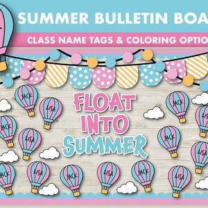 Hot Air Balloon Bulletin Board Kit Summer Bulletin Boards Digital April ...