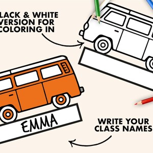 Back to School Bulletin Board Kit || VW Camper Bulletin Boards Digital ...