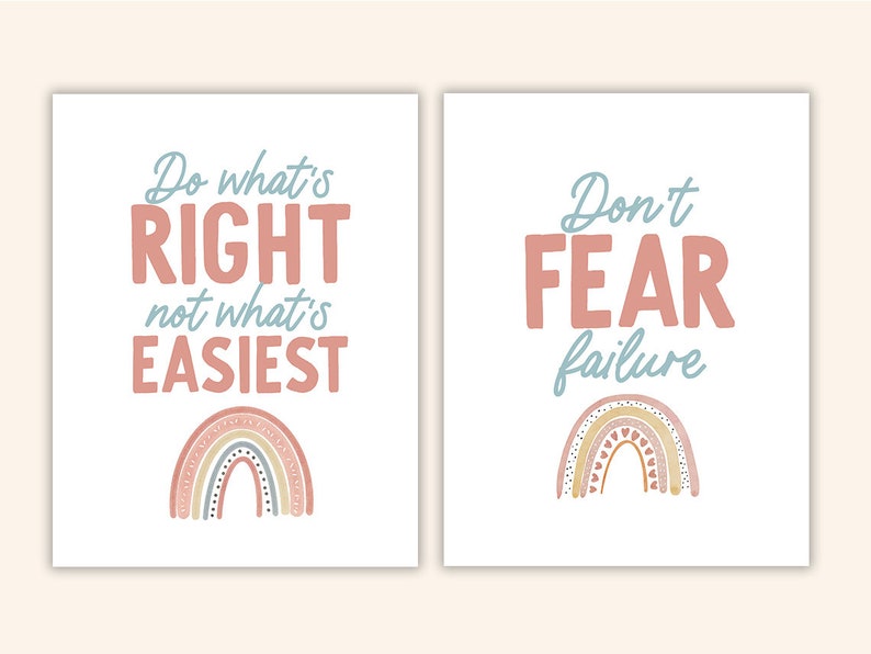 Boho Rainbow Growth Mindset Posters 8 Inspiration Quote - Etsy