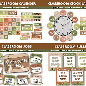 Woodland Classroom Decor Bundle || Editable Classroom Printable Display ...