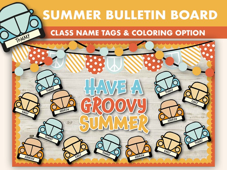 End of Year Bulletin Board Kit Have A Groovy Summer - Etsy